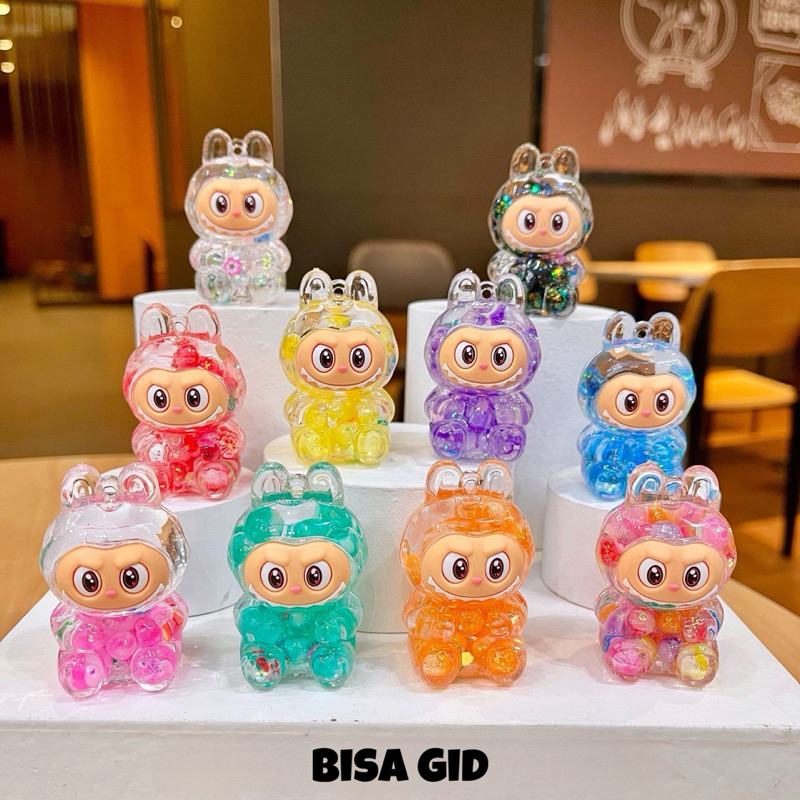 Jual H254 Akrilik Glitter Labubu GID Botol Pasir Diy Gantungan Kunci ...