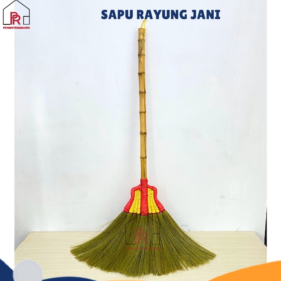 Jual Hemat Harga Sapu Rayung Jani Gagang Bambu Kokoh Sapu Lantai Coklat ...