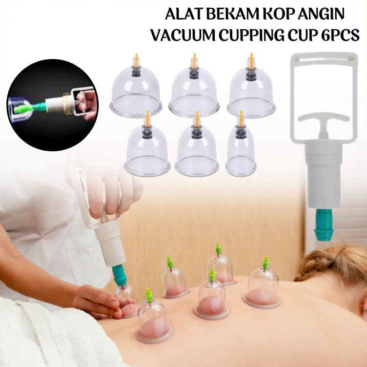 Jual Gratis Pengiriman Mall57 Alat Bekam Kop Angin isi 6pcs Vacum Cupping Cup Therapy Tools ...