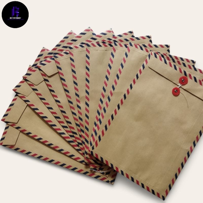 Jual Amplop Kertas Coklat Airmail Tali 310 Ukuran Folio / Envelope F4 ...