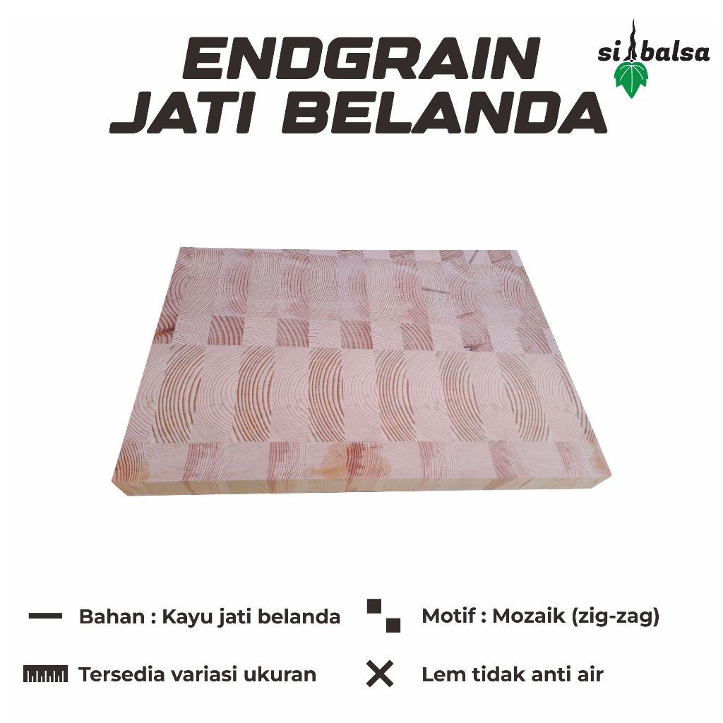 Jual SIBALSA - Endgraind JL / Tebal:1,5 / Panjang: 20,30,40cm / Lebar: 30,40,60cm | Shopee Indonesia