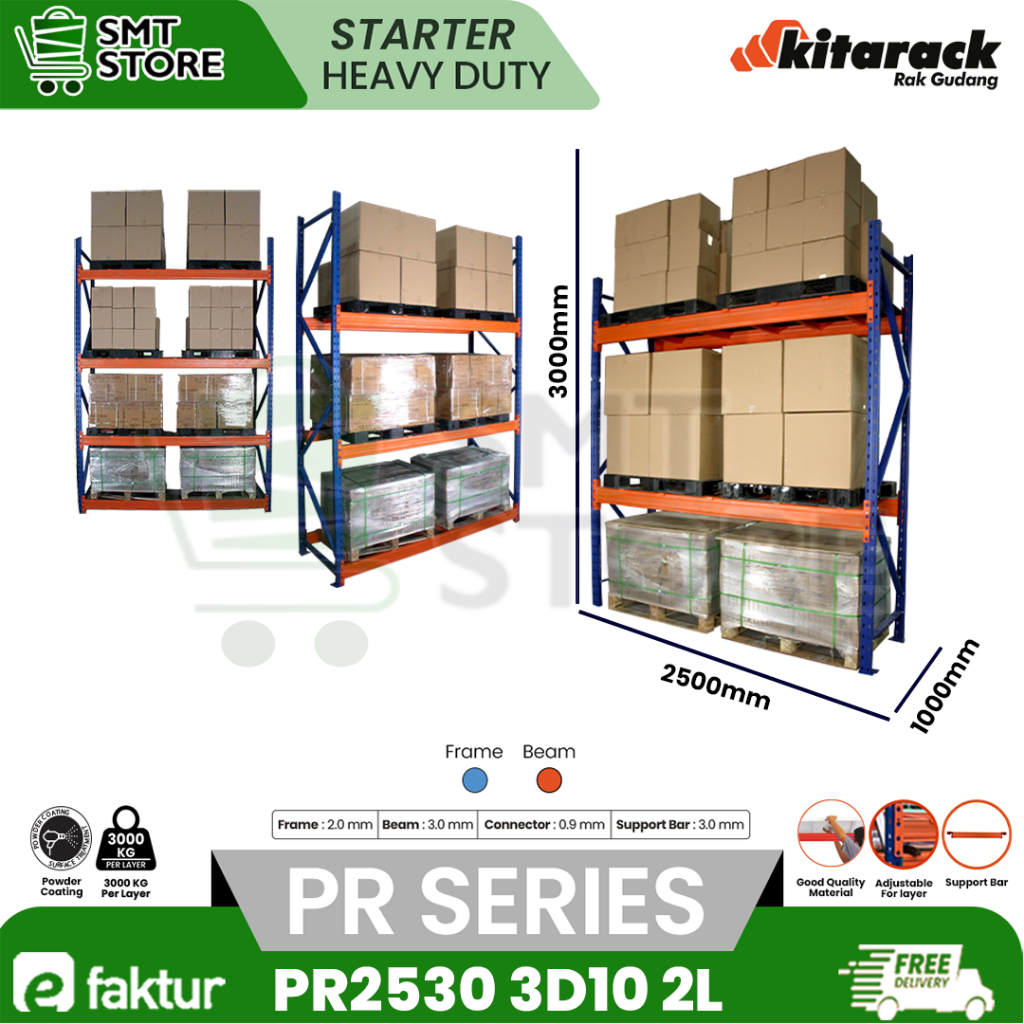 Jual KITARACK Pallet Rack 3 TON Rak Palet Heavy Duty Panjang 2.5M ...