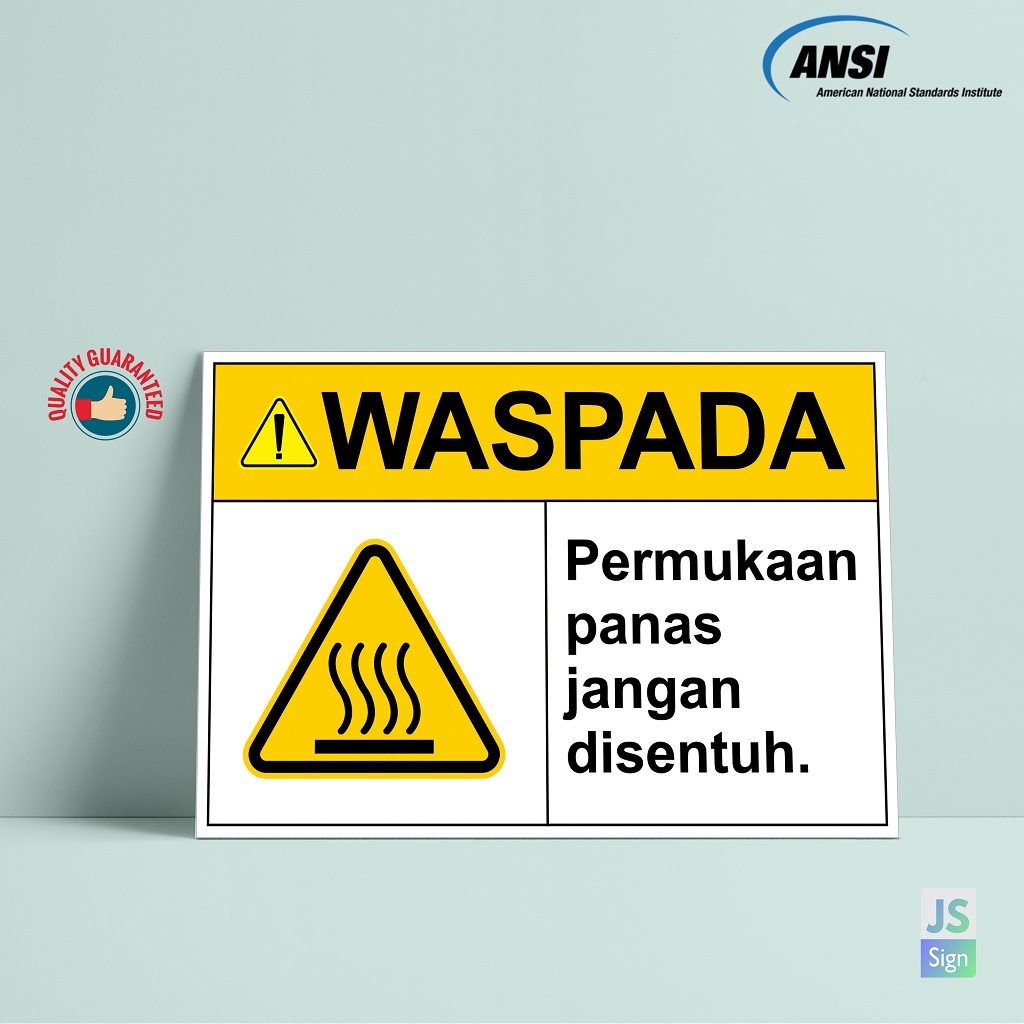 Jual SAFETY SIGN K3 - WASPADA PERMUKAAN PANAS + PLAT 2MM | Shopee Indonesia