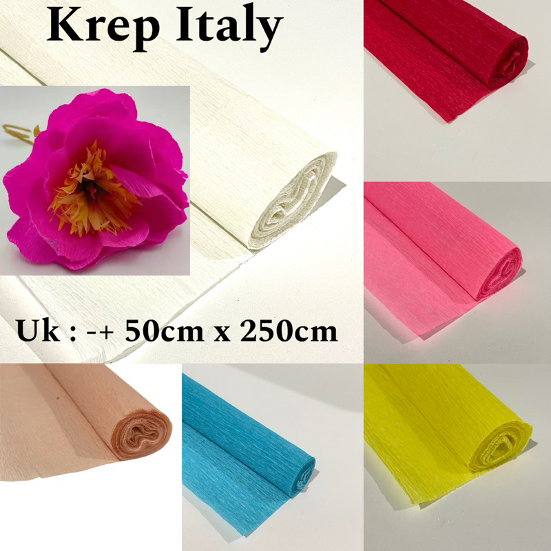 Jual Kertas krep italy Kertas crepe 50cmx250cm | Shopee Indonesia