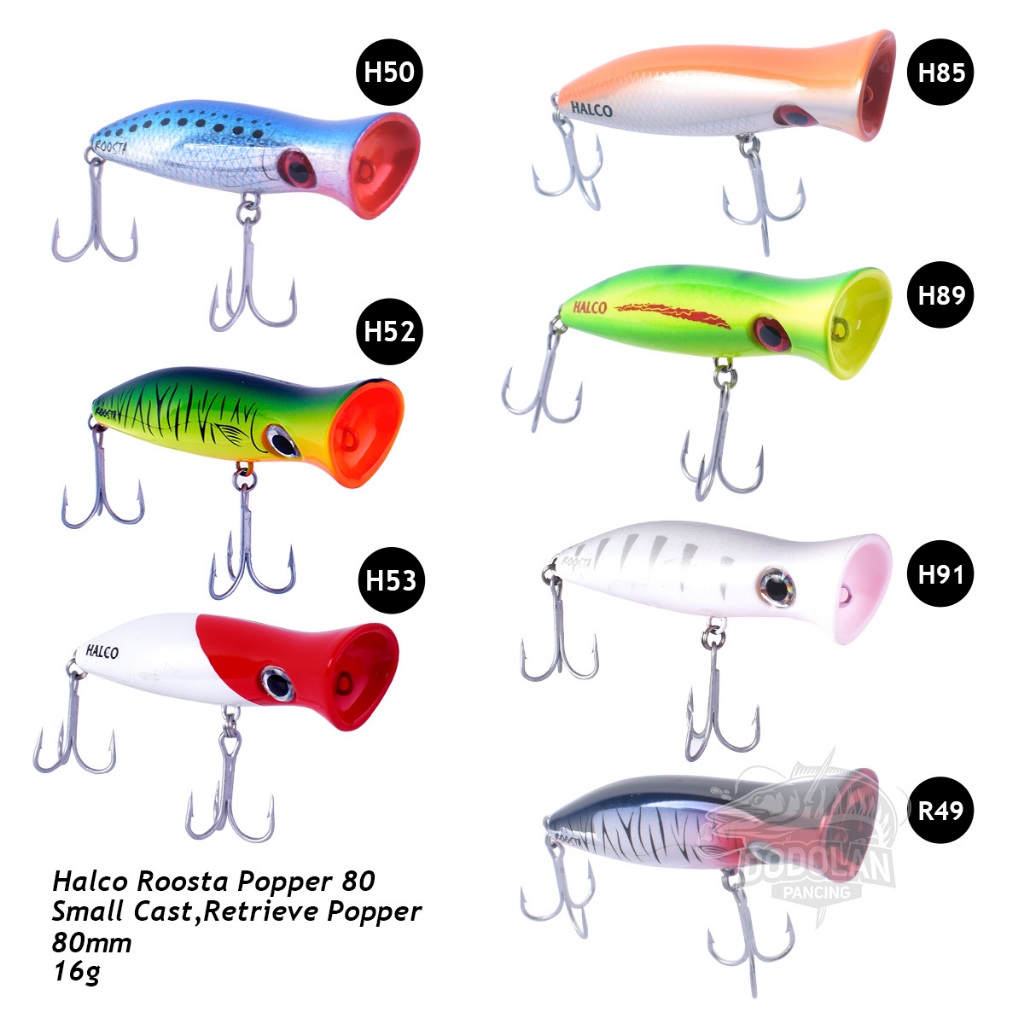 Jual Umpan Mancing Popping Halco Roosta Popper 80mm Dodolan Pancing | Shopee Indonesia