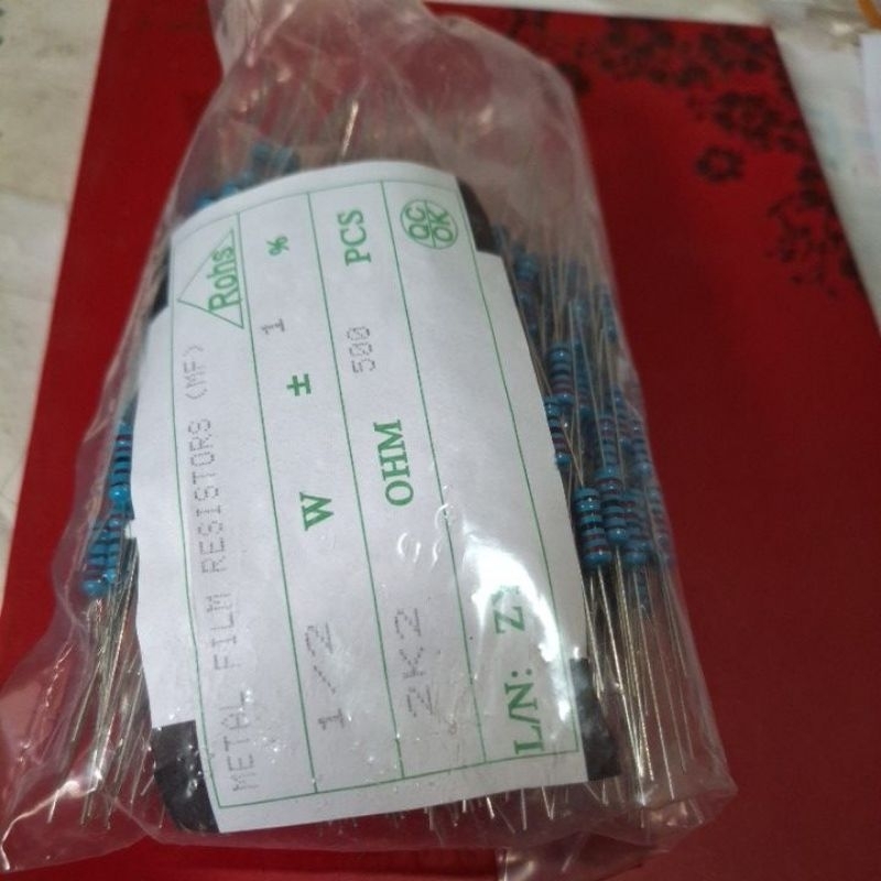 Jual 500 pcs resistor 1/2 watt 2k2 biru metal film R 1/2w 2k2 | Shopee ...