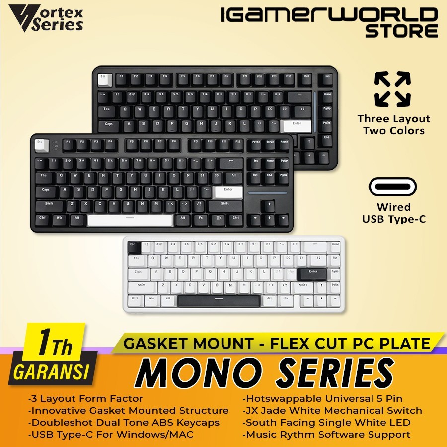 Jual VortexSeries MONO 65 75 87 Gasket Mount Hotswap Universal Wired ...