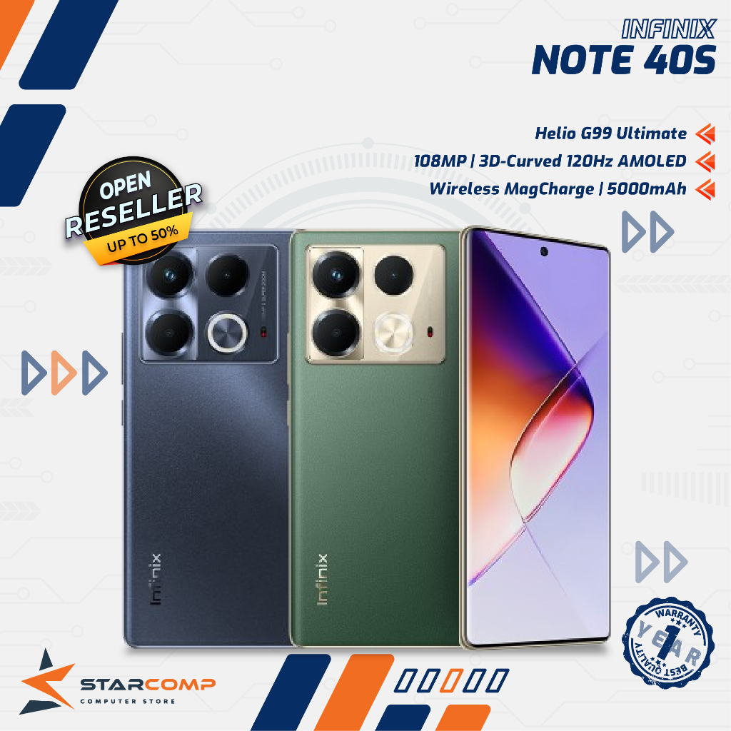 Jual HP Infinix Note 40S 8/256 GB Helio G99 3D Curved Amoled 120Hz 108MP 5000 mAh NFC Garansi ...