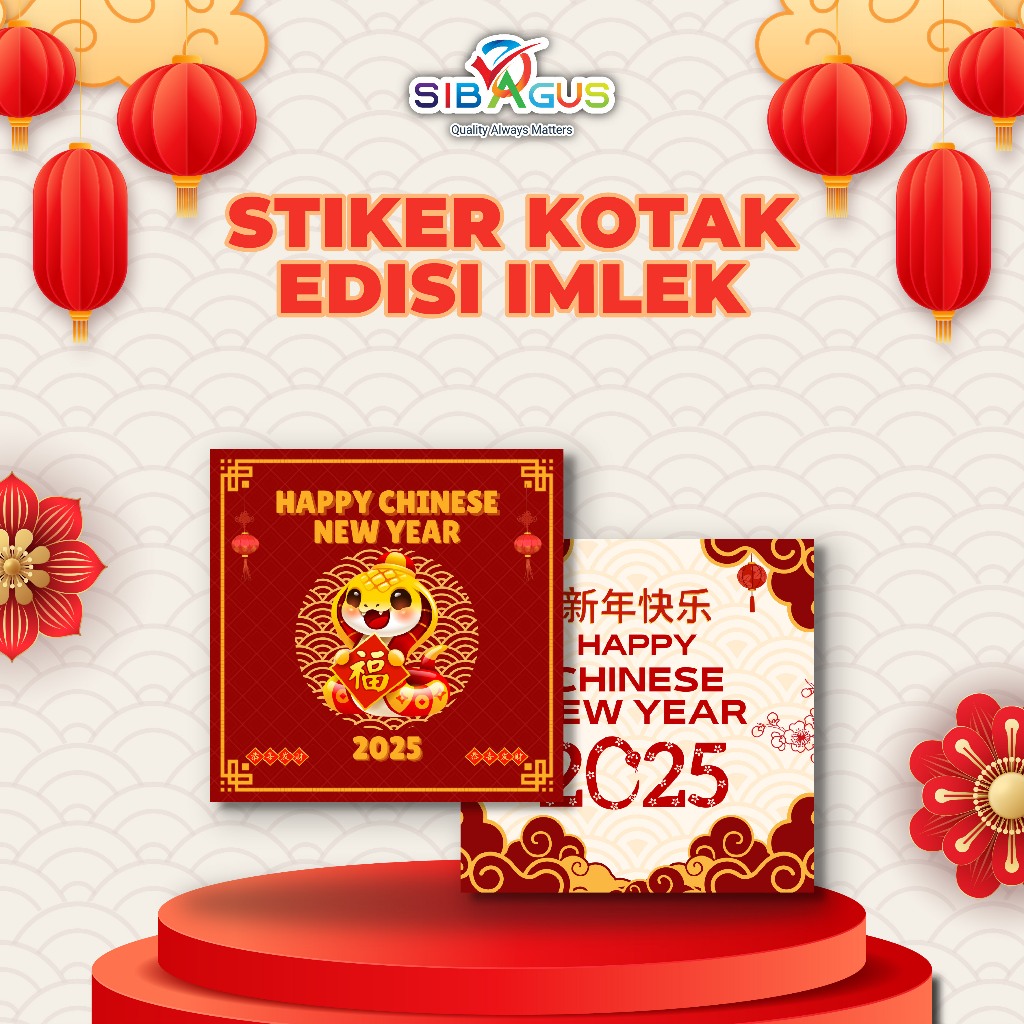 Jual Stiker Kotak Edisi Imlek 2025 | Stiker Kotak Shio Ular | CNY ...