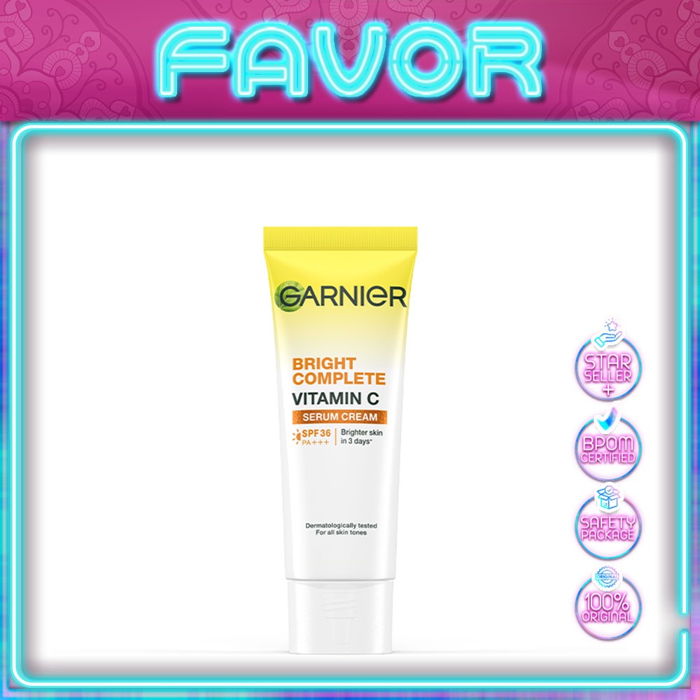 Jual GARNIER Bright Complete Vitamin C Serum Cream SPF 36 PA+++ 20ml | Light | Shopee Indonesia