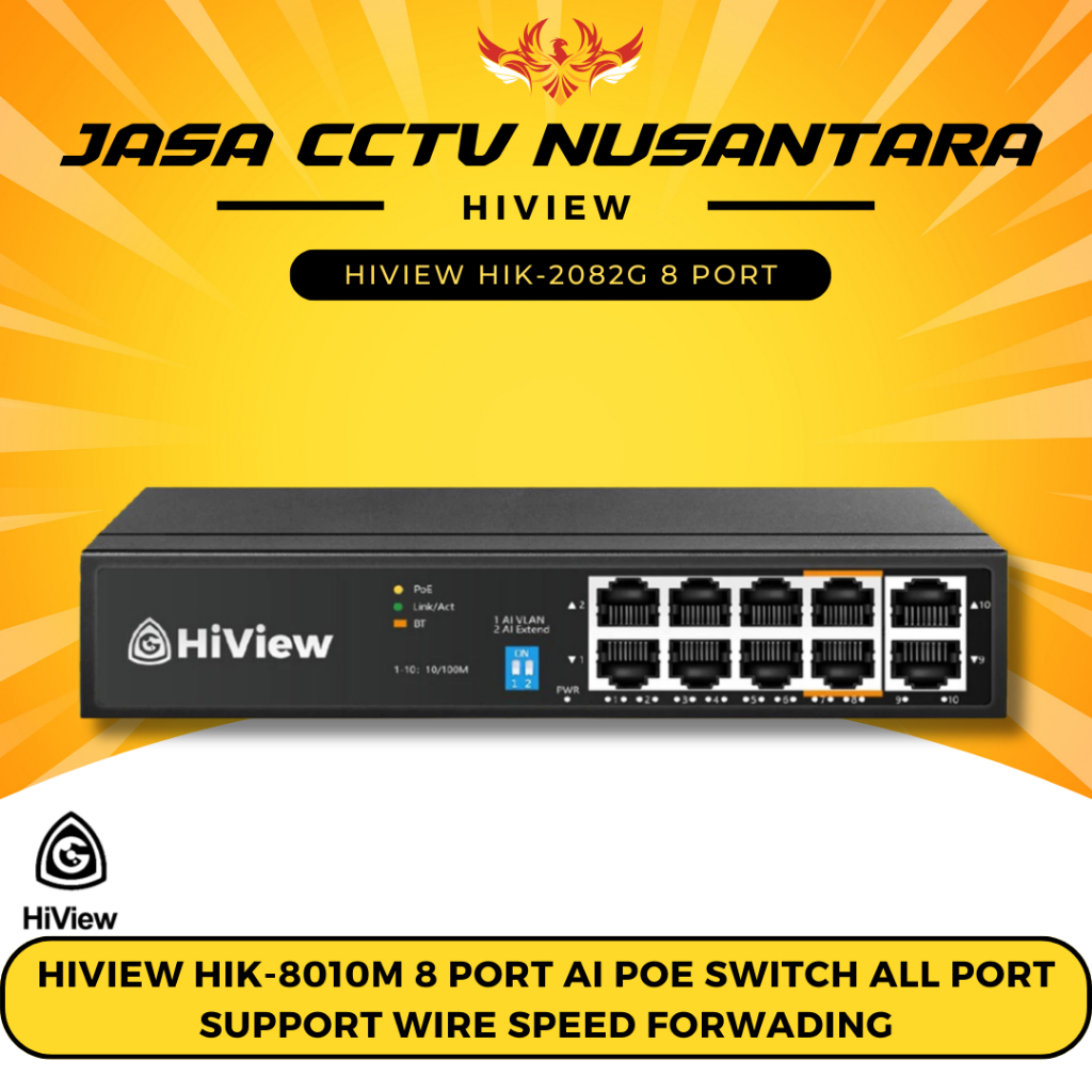 Jual HIVIEW HIK-8010M 8 PORT AI POE SWITCH ALL PORTS SUPPORT WIRE SPEED ...