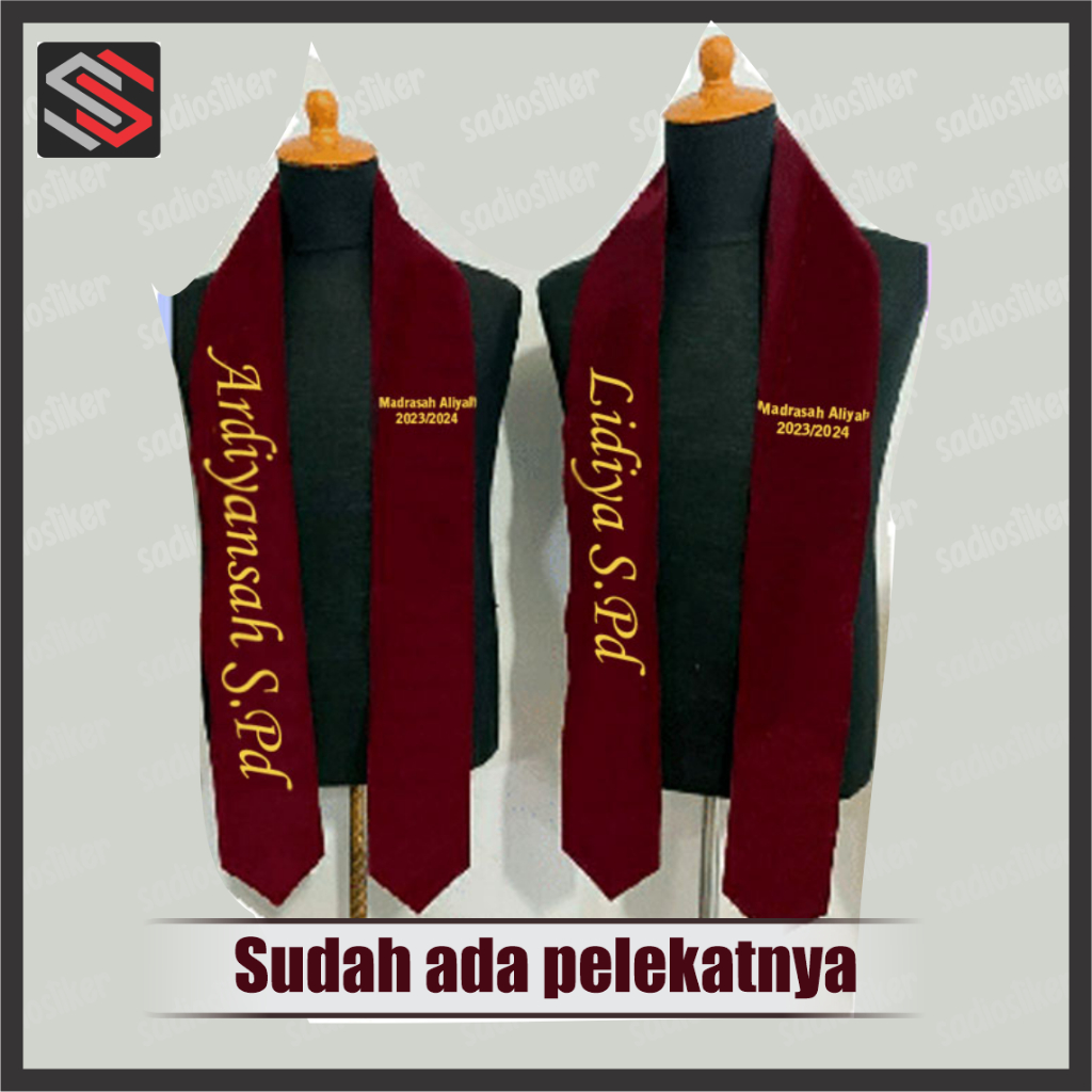 Jual Selempang Wisuda Bordir Kain Beludru Murah/ Selempang Wisuda Murah ...