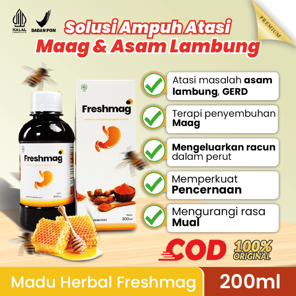 Jual FRESHMAG Madu Lambung - Atasi Asam Lambung Gerd Mual Muntah Obat ...