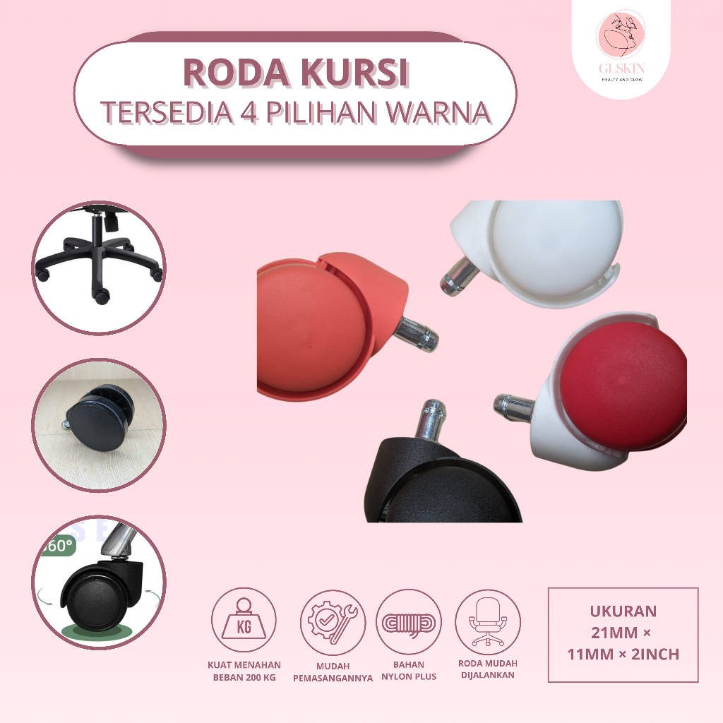 Jual Roda Kursi Kantor Nylon Caster Wheel Roda Tancap Kursi Kerja Staff Gaming Heavy Duty ...