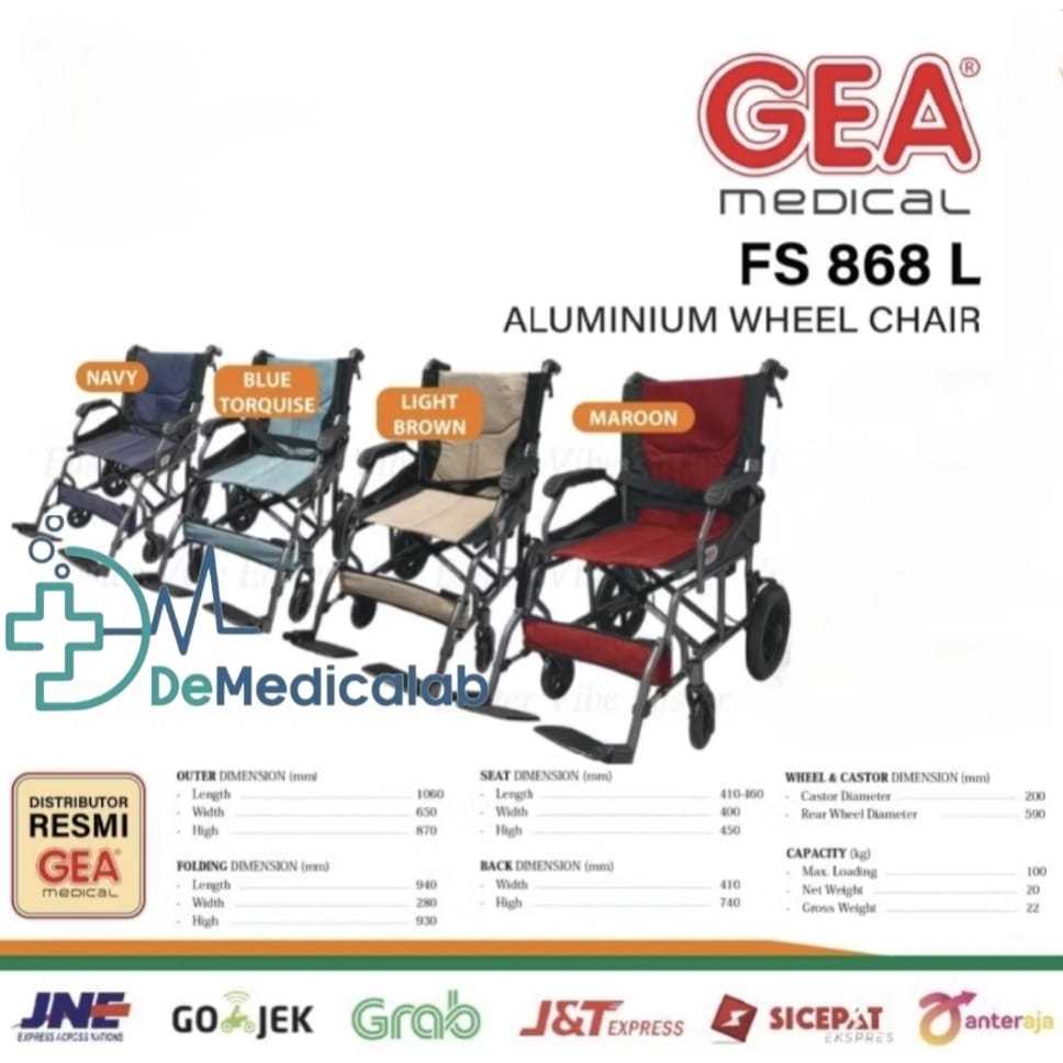 Jual [EKSPEDISI] Kursi Roda Semi Travel Travelling GEA FS 868 L FS 868L ...