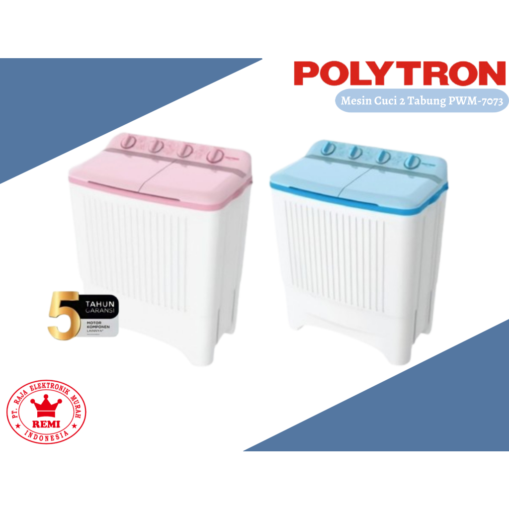 Jual POLYTRON Mesin Cuci PWM-7073 Twintube Washing Machine Kapasitas 7 ...