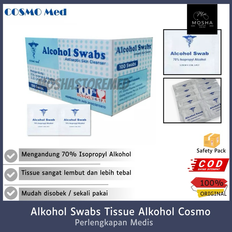 Jual COSMOMED-Tissue Alkohol / Alcohol Swabs | Shopee Indonesia