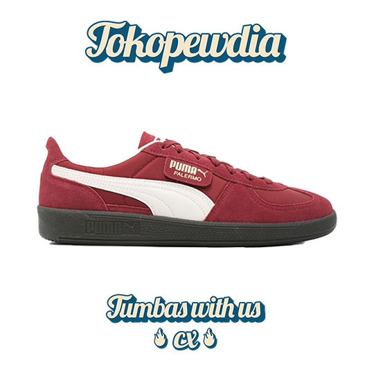 Jual Puma Palermo OG Intense Red Maroon Warm White (383011 13) | Shopee ...