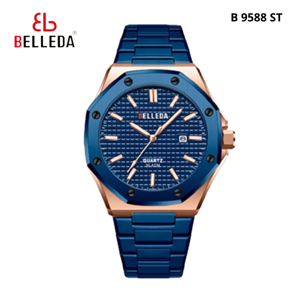 Jual Jam Tangan Pria Belleda 9588 Quartz Tangal Aktif Stainlees Steel ...