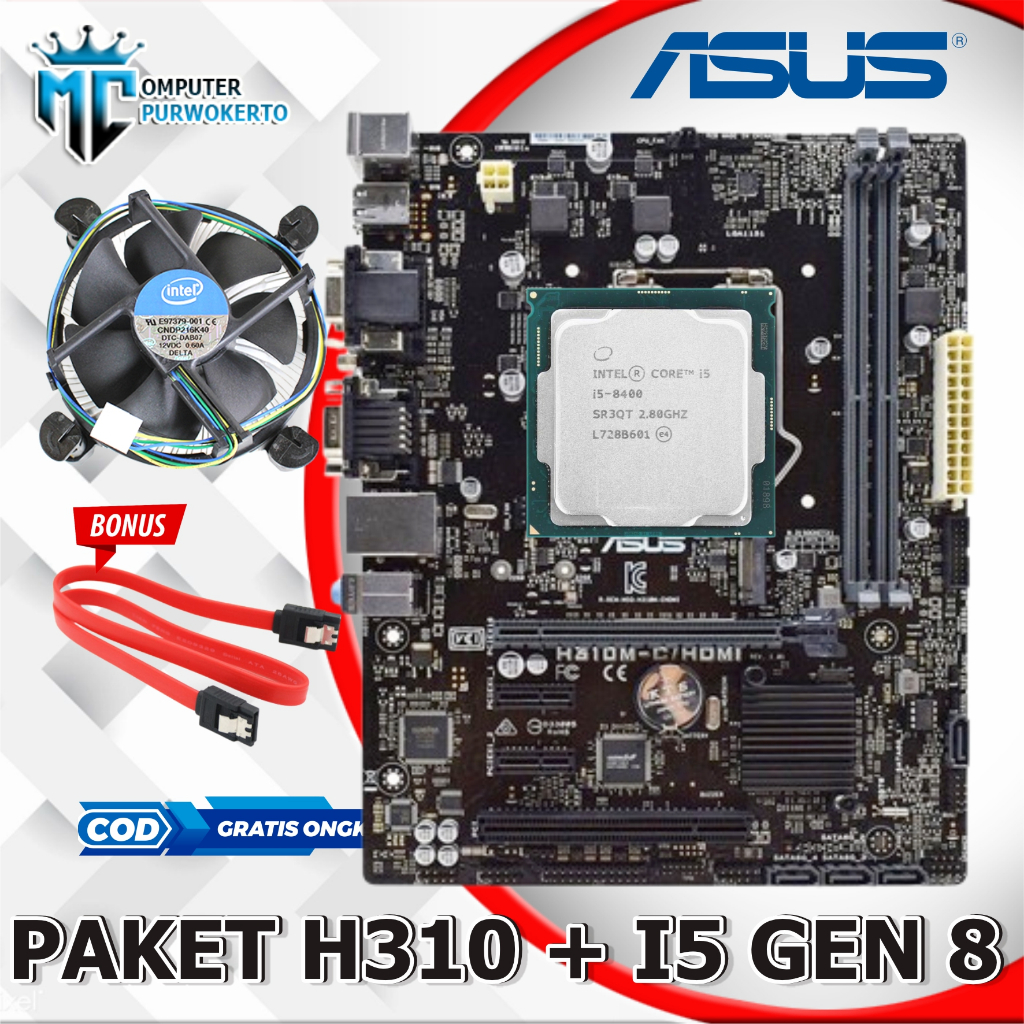 Jual Mobo Motherboard Mainboard H310 LGA 1151 + Processor i5 GEN 8 ...