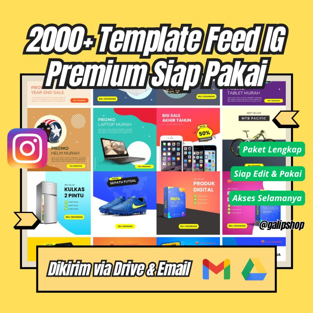 Jual Paket 2000+ Template Feed IG Konten Sosmed Format PPT Terlengkap ...