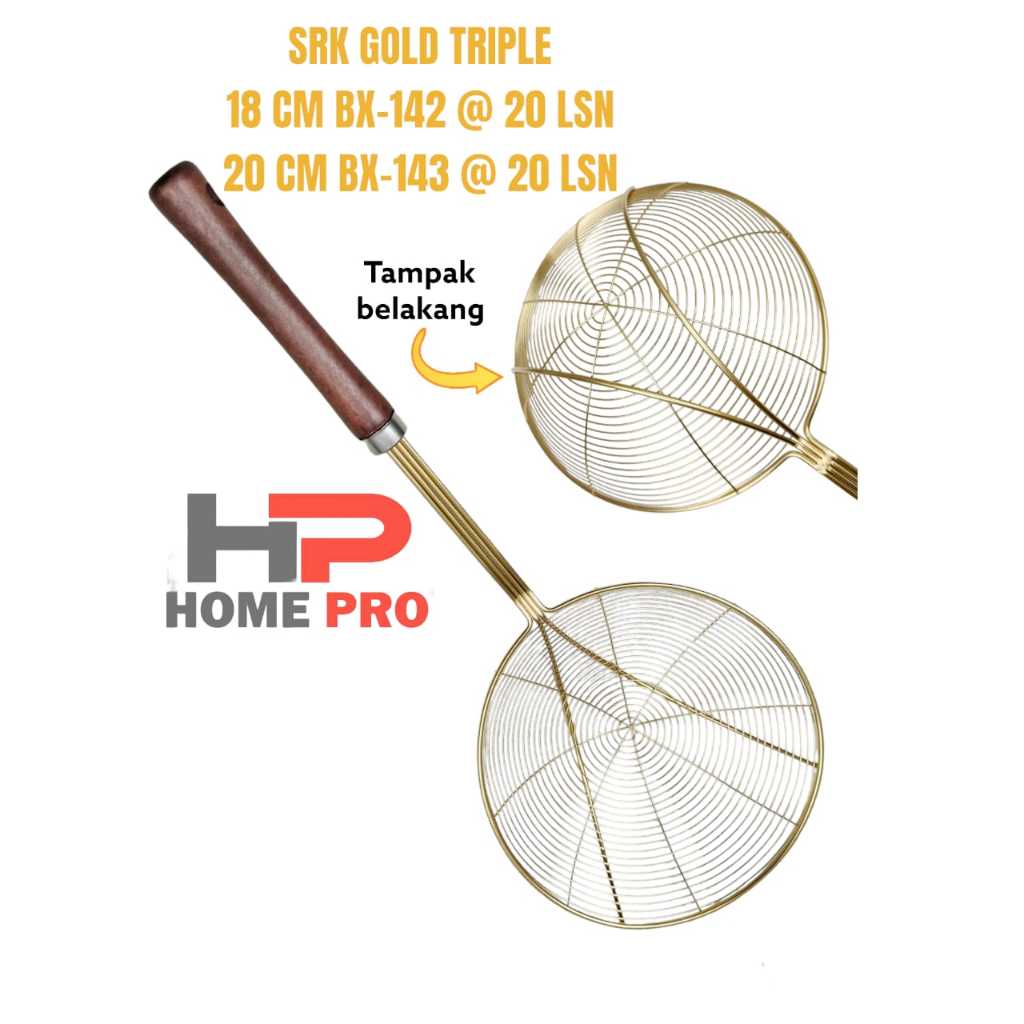 Jual SEROK GOLD TRIPLE / SEROK SARINGAN STAINLESS STEEL GAGANG KAYU 18 ...