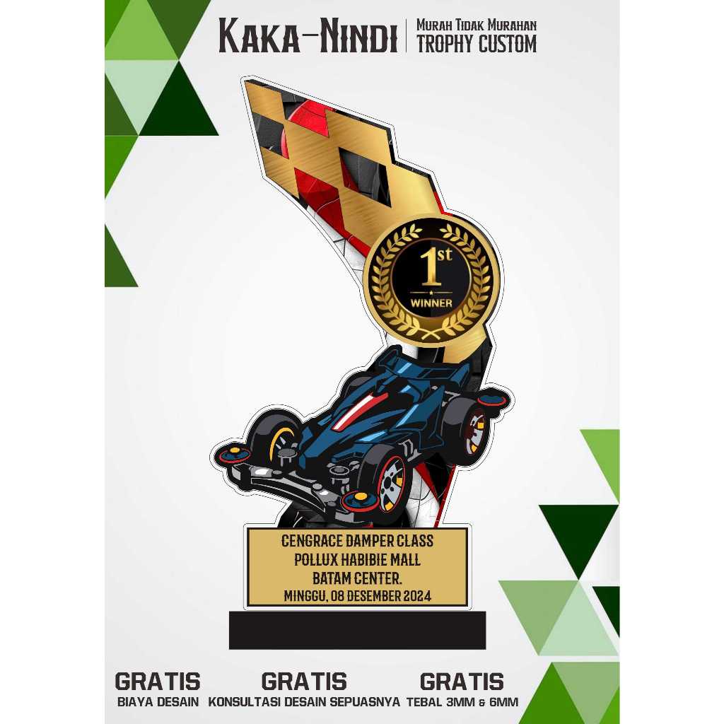 Jual Trophy Tamiya/Piala Tamiya/Plakat Tamiya/Bahan Akrilik 3mm dan 6mm ...