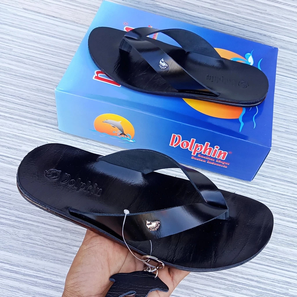 Jual Dolphin Sandal Jepit Pria Kulit Asli "Lyndon" Original | Sandal ...
