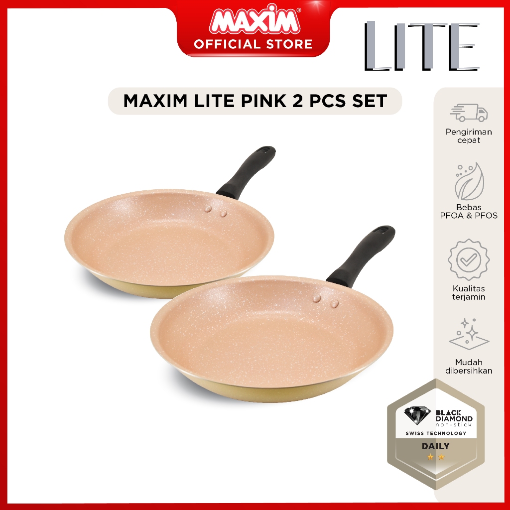Jual Maxim Lite 2pcs Set Wajan Teflon Anti Lengket 20cm & 24cm Frypan ...