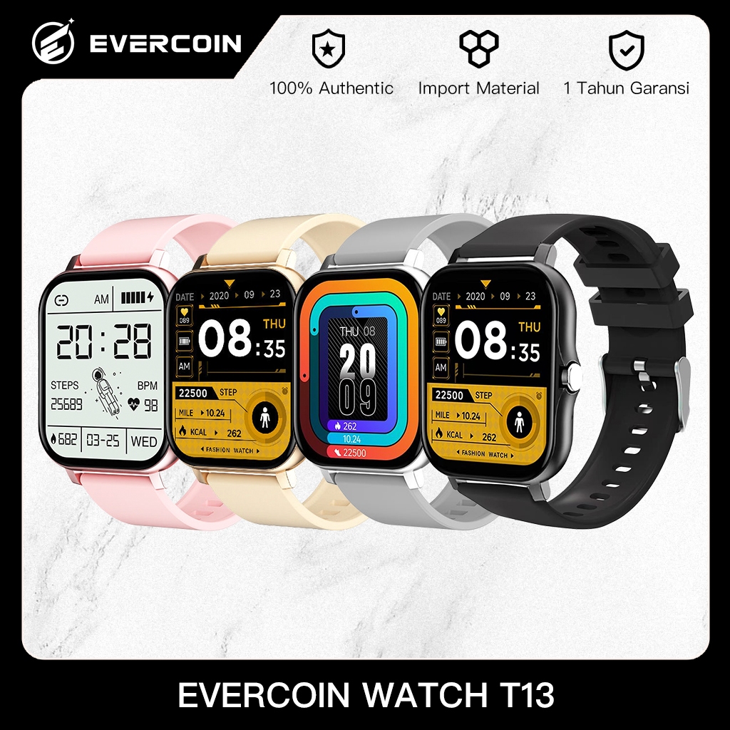Jual [LIVE] EVERCOIN T13 SMARTWATCH Dynamic Island Hand Gesture DND AOD ...