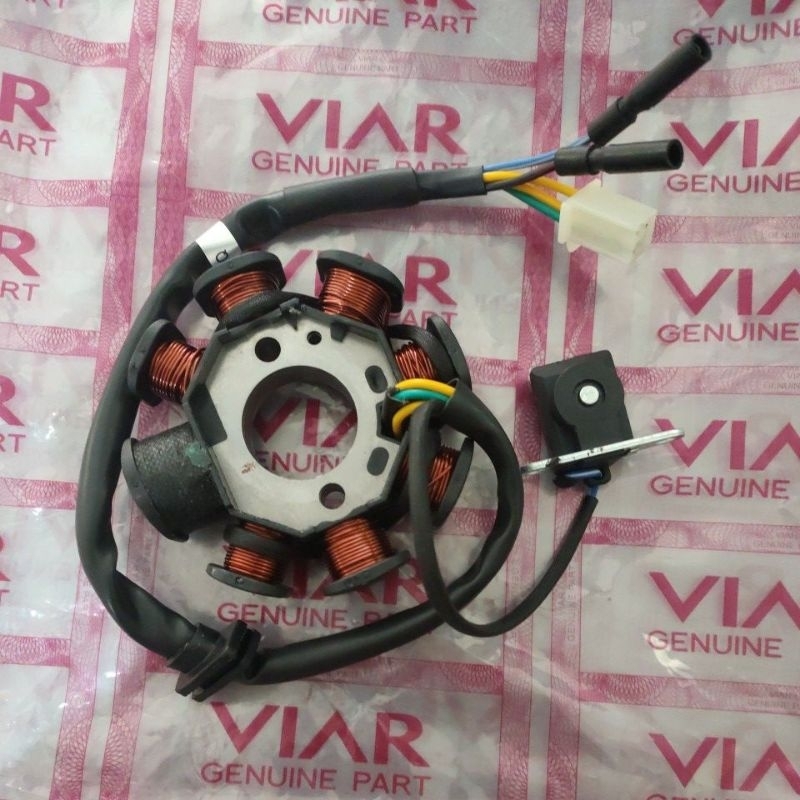 Jual Stator Spul Viar Karya Bit roda3 100cc model lama / V100 bebek ...