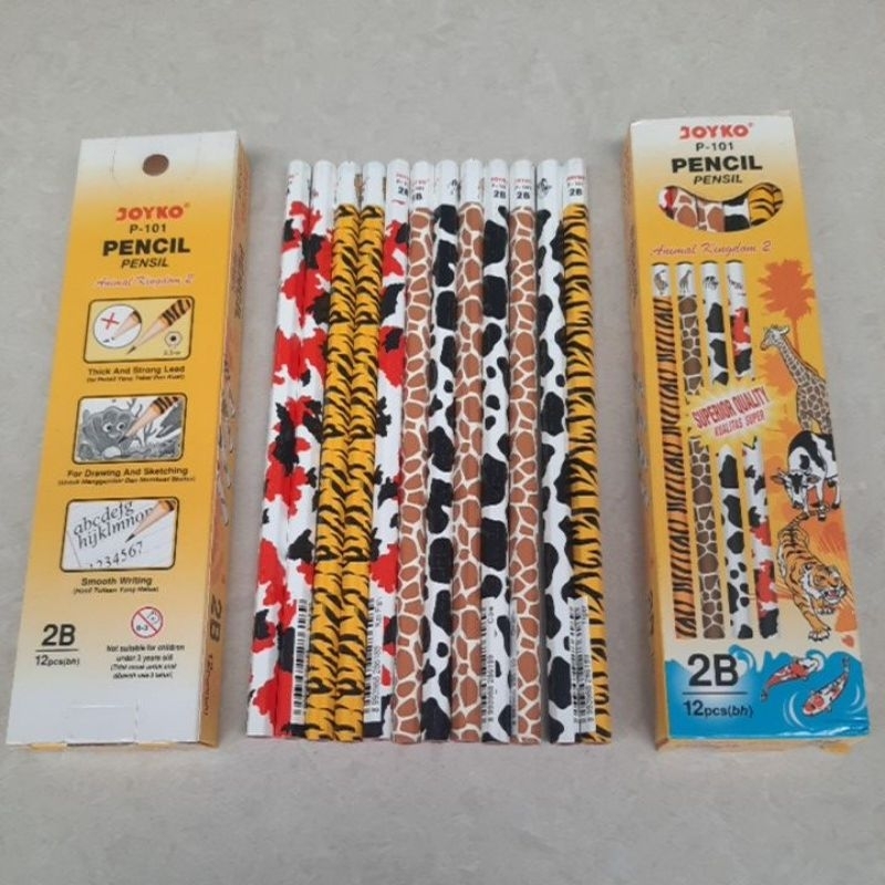 Jual Pensil 2B joyko P-101 Animal harga perlusin atau 12pcs | Shopee Indonesia