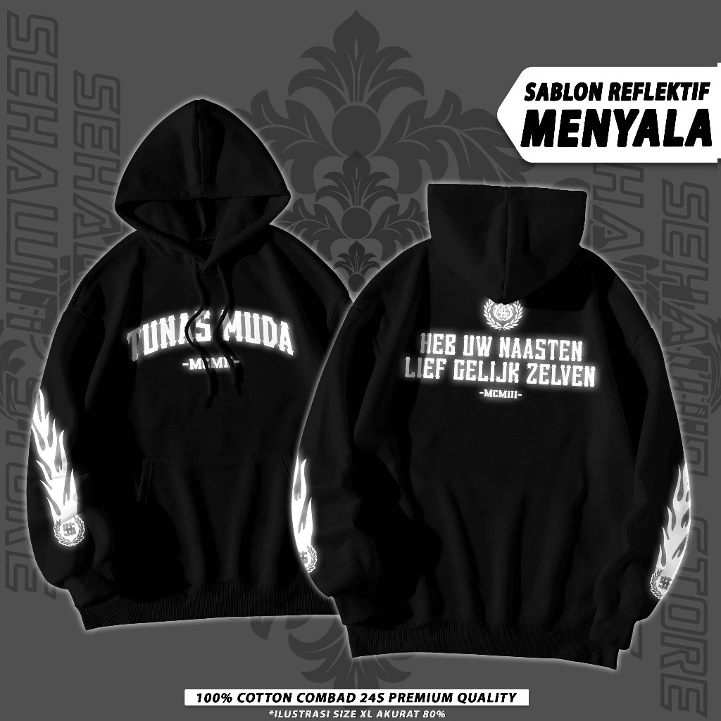 Jual HOODIE PSHW - SABLON REFLECTIF MENYALA SAAT TERKENA CAHAYA ...