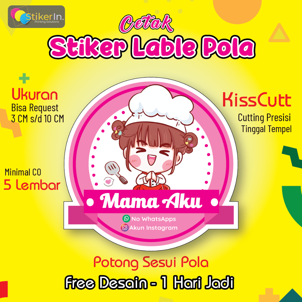 Jual Cetak Stiker Label Makanan/ Stiker Label Kemasan Cutting Pola ...