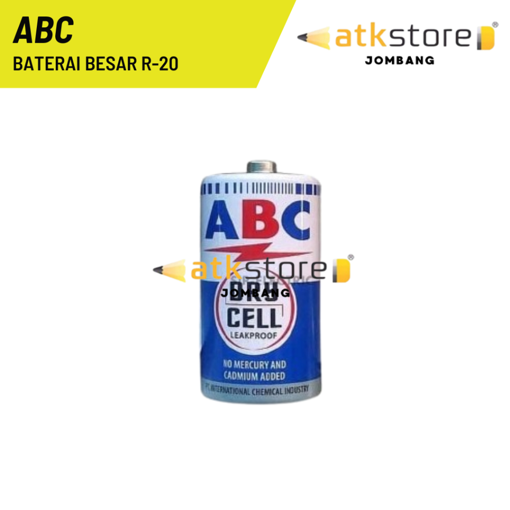 Jual Battery ABC General Purpose R20 / Tipe D Biru / ABC Baterai Besar ...