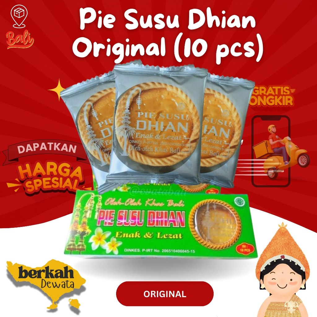 Jual Pie Susu Dhian Oleh Oleh Khas Bali - Rasa Original (isi 10 pcs ...