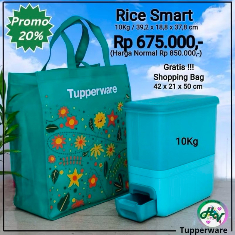 Jual Rice Smart 10L (Tempat Beras) Tupperware RiceSmart | Shopee Indonesia