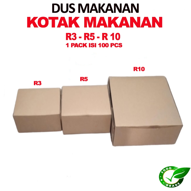 Jual Dus Kue I Kotak Makanan I Kraft Ukuran I R3 I R5 I R10 I 1 Pack ...