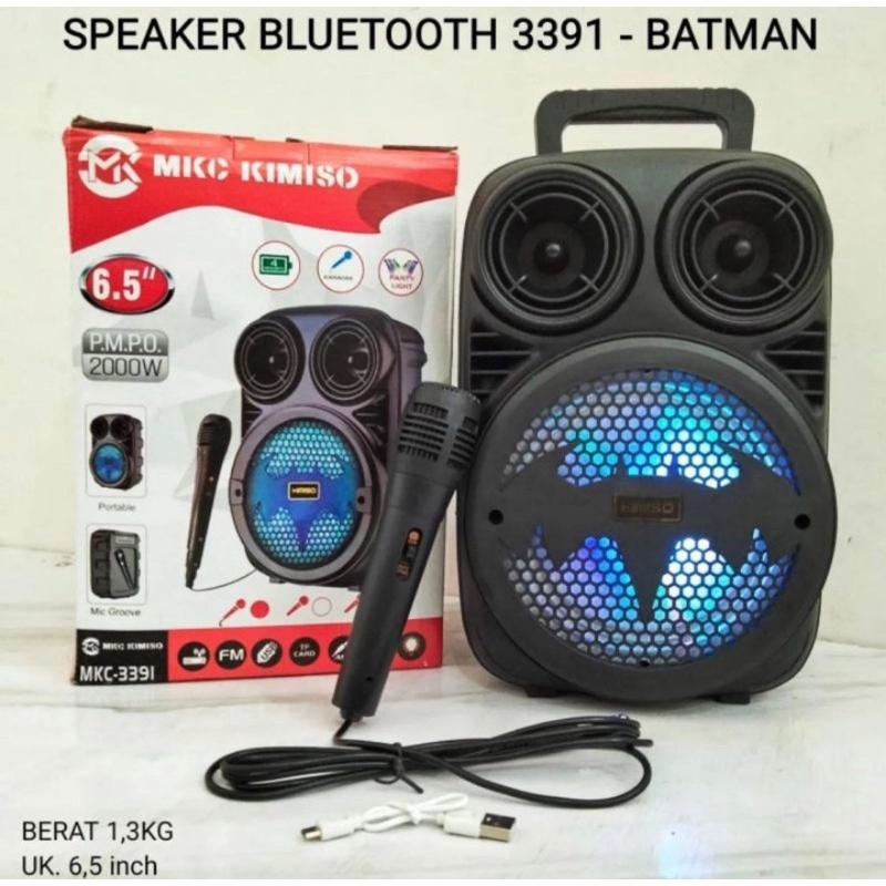 Jual SPEAKER BLUETOOTH KARAOKE KIMISO 3391 MOTIF BATMAN 6,8INCI ...