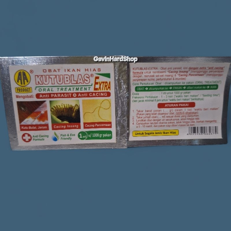 Jual Obat Ikan Hias Anti Parasit Anti Cacing KUTUBLAS Extra Oral ...