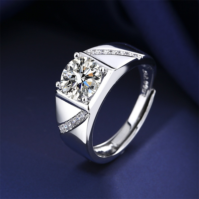 Jual Cincin Pria Titanium Anti Karat Cowok Berlian Emas Putih Cincin ...