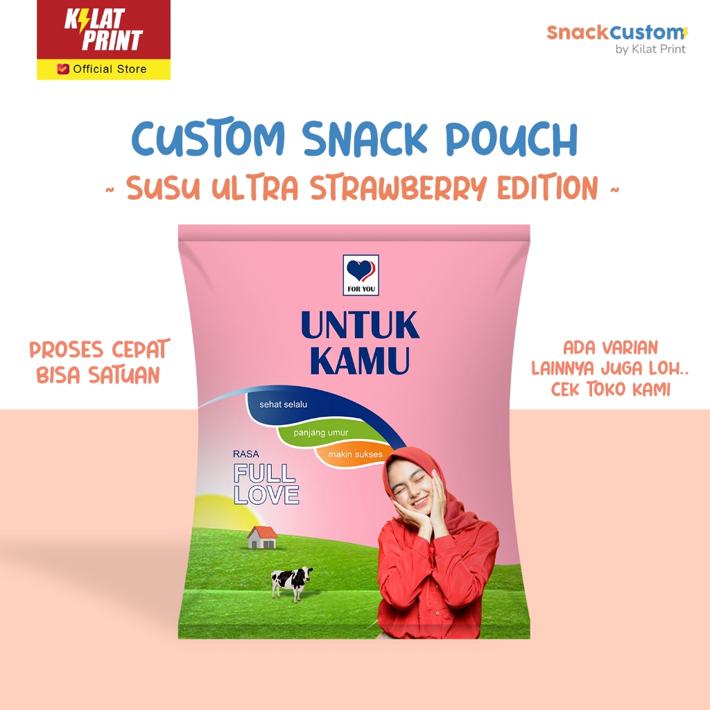 Jual Snack Custom Foto Teks Bungkus Pouch Jumbo Ala Susu Ultra ...