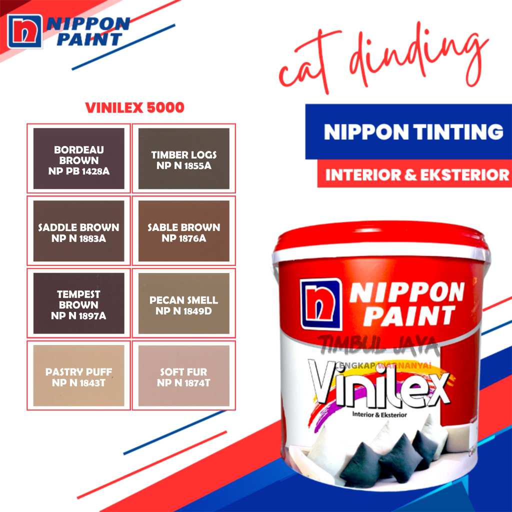 Jual Cat Vinilex 5kg Eksterior dan Interior Warna COKLAT Tinting / Cat ...