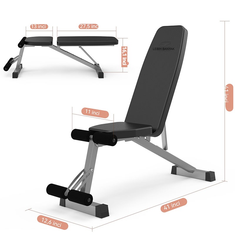 Jual Dumbbell bench Sit Up Bench Alat Olahraga Fitness Adjustable Kursi ...