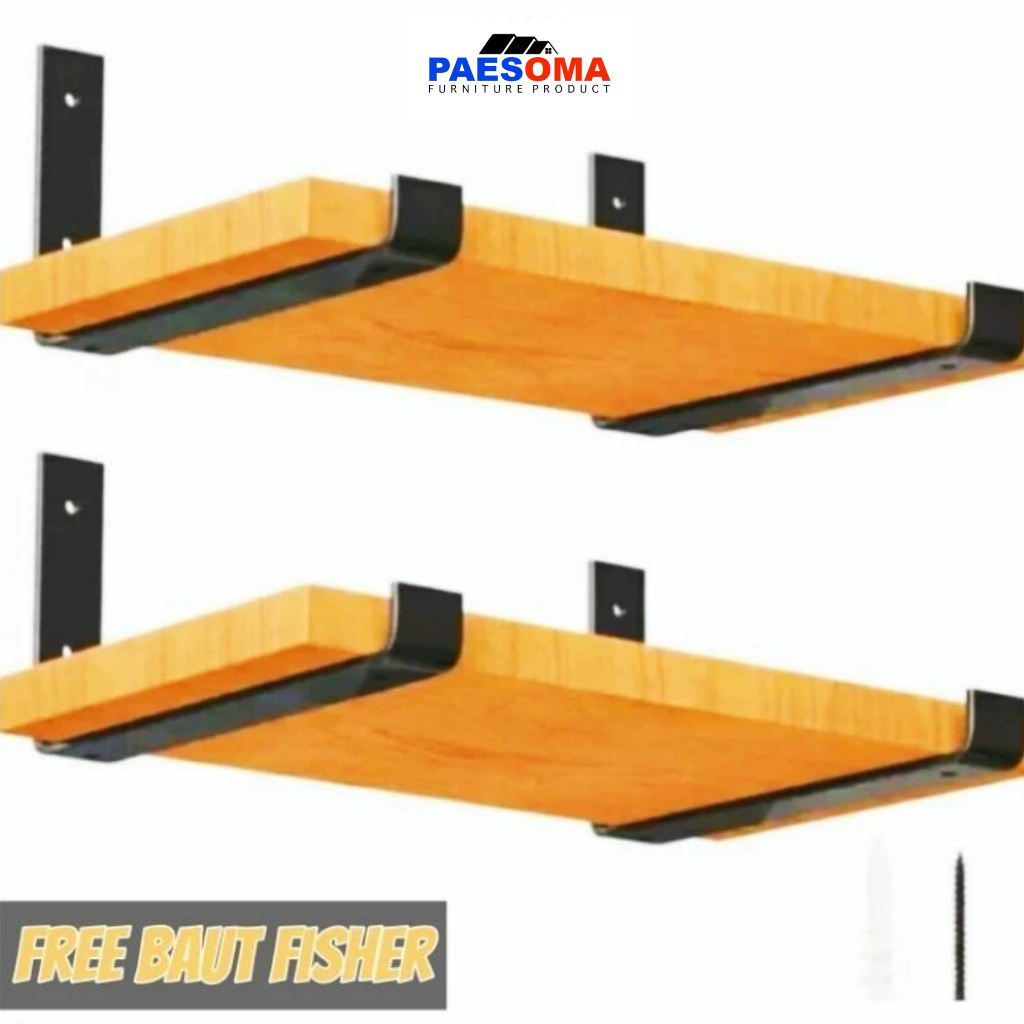 Jual Bracket Besi Pangkon Rak Dinding Ambalan Penyangga Rak Kayu ...