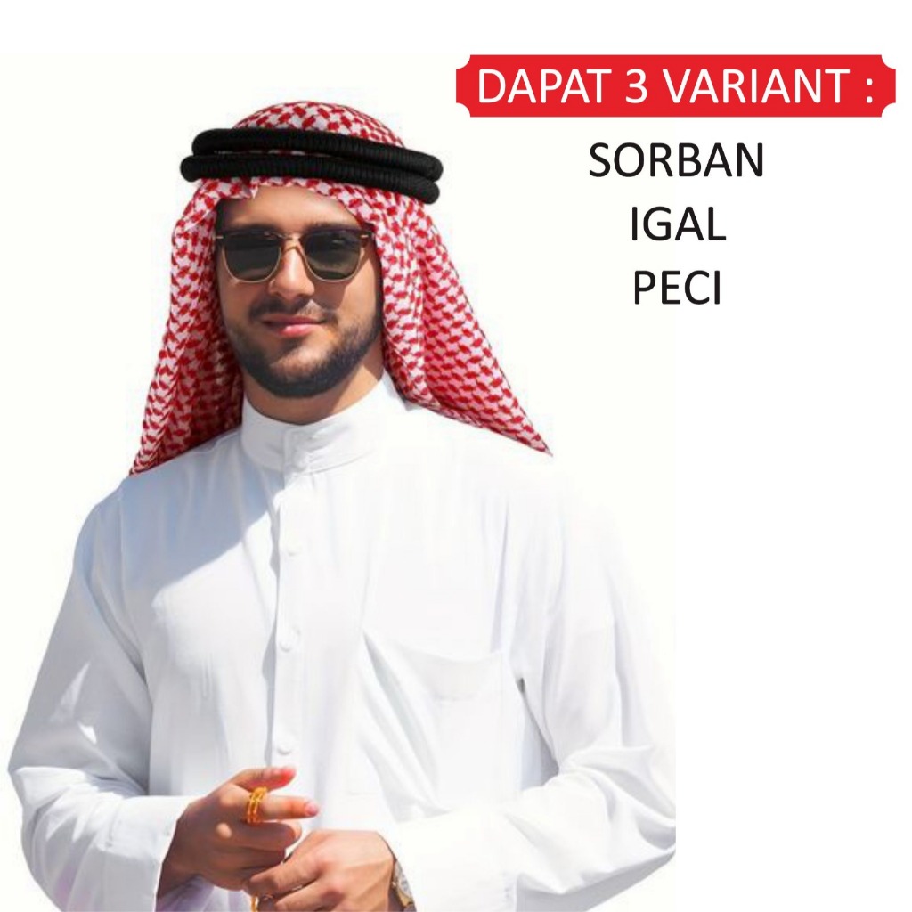 Jual Paket Igal Sorban Peci Arab Ikat Kepala Muslim | Shopee Indonesia