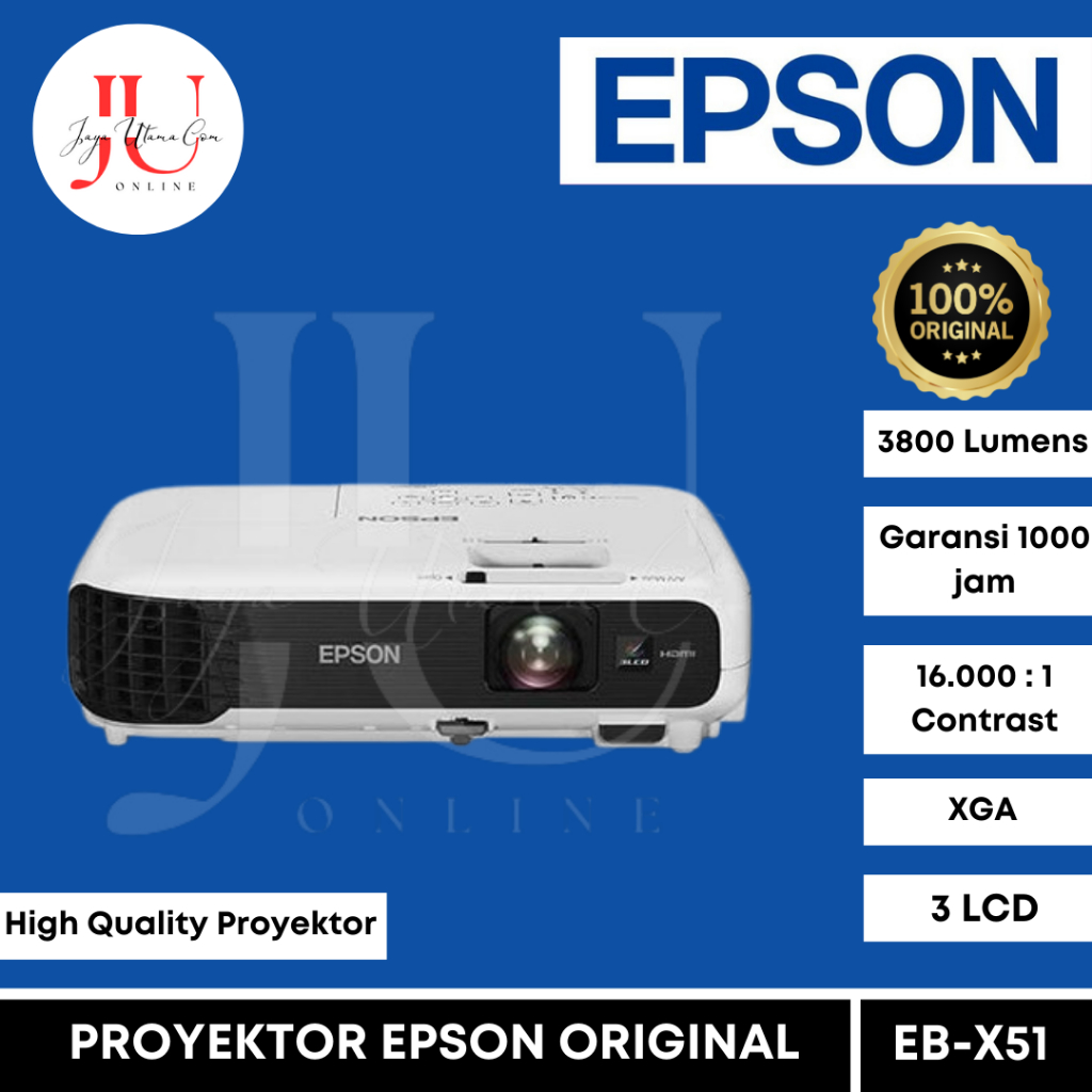 Jual Epson EB X51 XGA Proyektor 3Lcd 3800 Lumens Original Projector | Shopee Indonesia