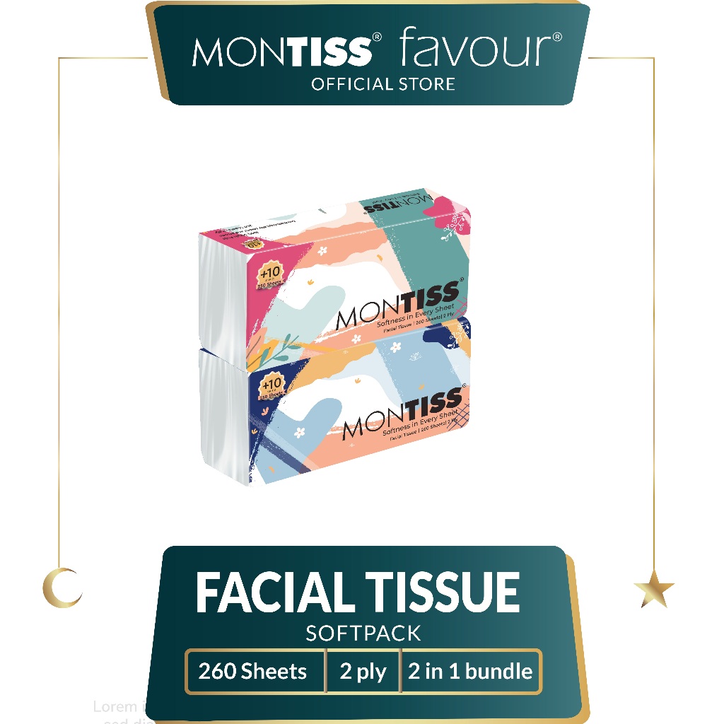 Jual Montiss Facial Tissue 250 + 10 Sheets 2 in 1 | Shopee Indonesia