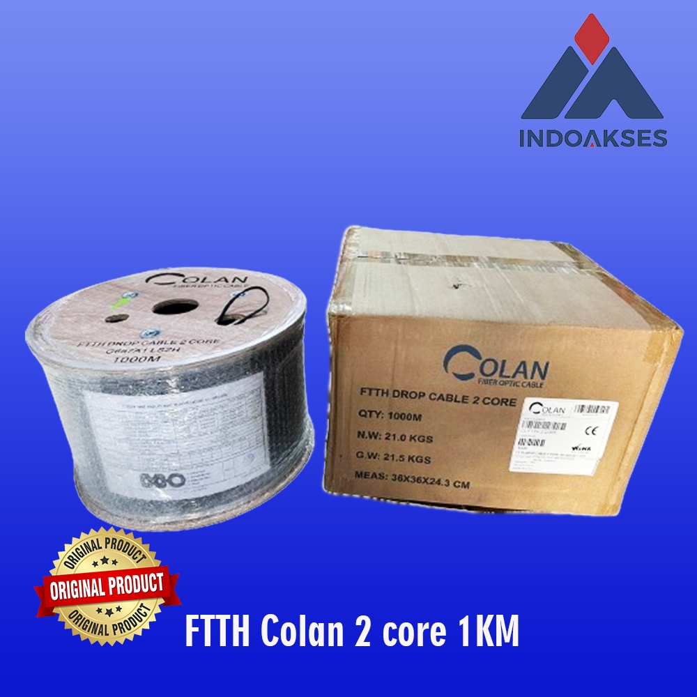 Jual Kabel FO Dropcore 2 Core COLAN FTTH Drop Wire Cable Fiber Optic ...