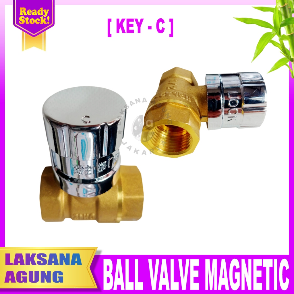 Jual Ball Valve Magnetic 1/2" inch > Kran Magnet > Ball valve lockable ...